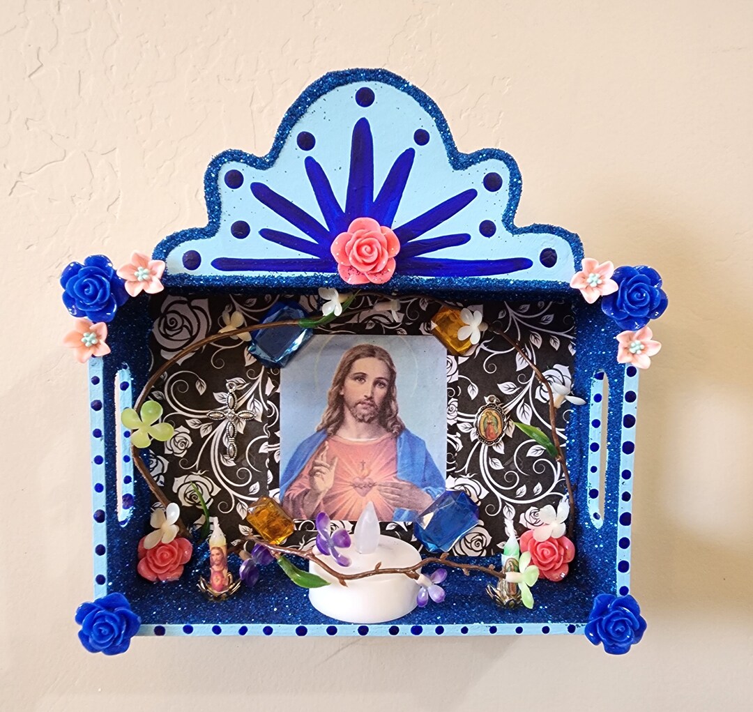 Jesus Lord Shrine Nicho Dia De Los Muertos Retablo Day of the Dead ...