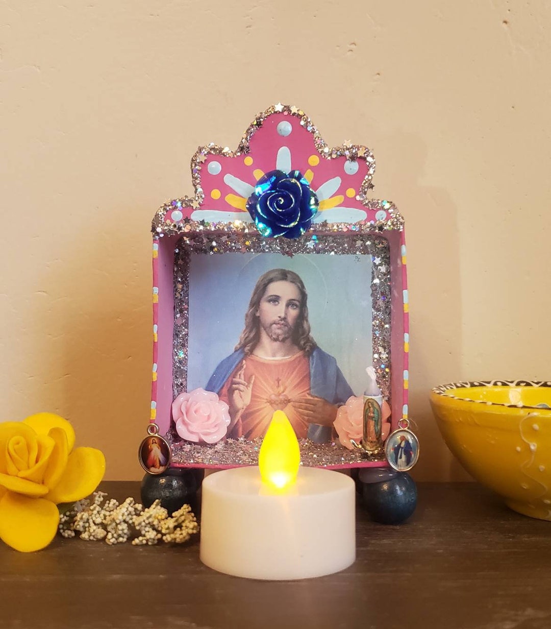 Jesus Nicho Shrine Dia De Los Muertos Retablo Prayer Healing Altar ...