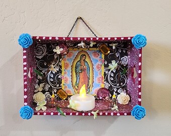 Guadalupe Nicho Shrine Dia De Los Muertos Day of the Dead Nicho Folk ...