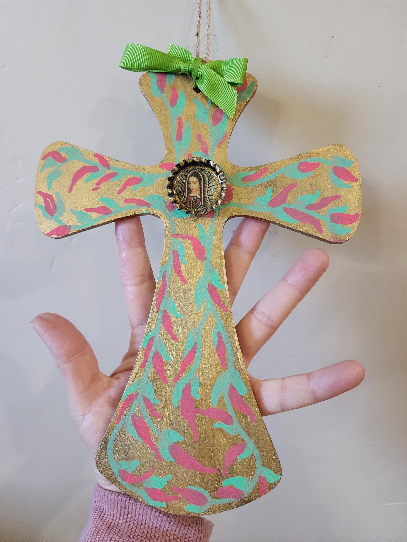 Guadalupe Chili Cross Catholic Wall Hanging Decor Crosses Shrine Made ...