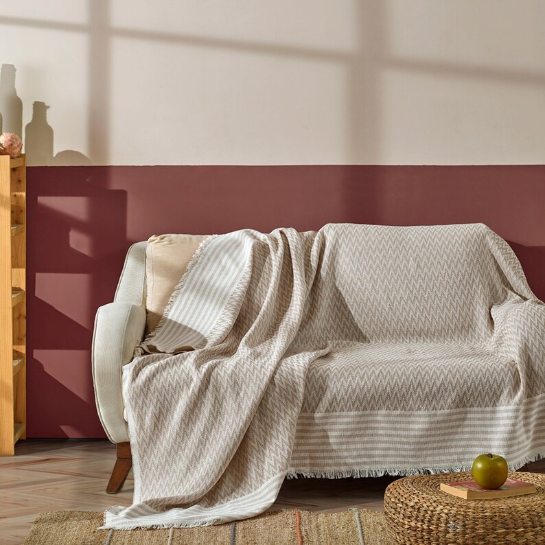 Natural Linen Cotton Throw Blanket Couch, Couch Cover, Sofa Quilt, Sofa ...