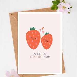 Berry Best Mum | Mother's Day Card | Funny | Cute | Greeting Card | Mum ...
