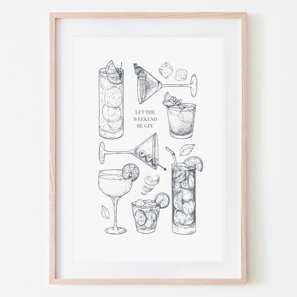Gin Print - Etsy UK
