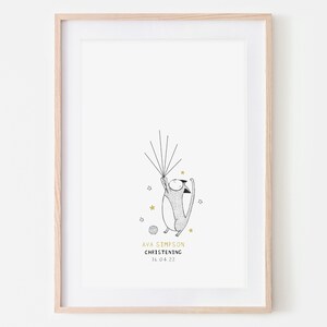 Cat Christening Birthday Balloon, Fingerprint, Nursery Print, Keepsake ...
