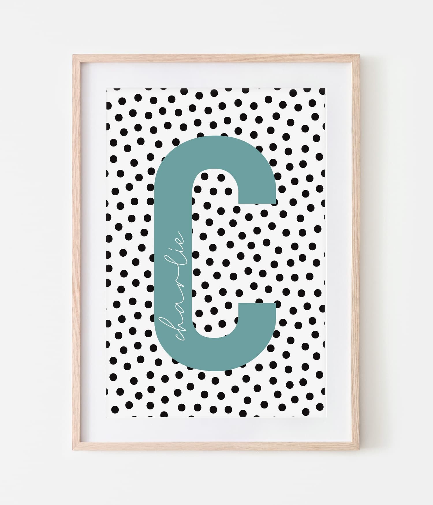 Spotty Initial Letter Personalised Gift Nursery Print | Etsy