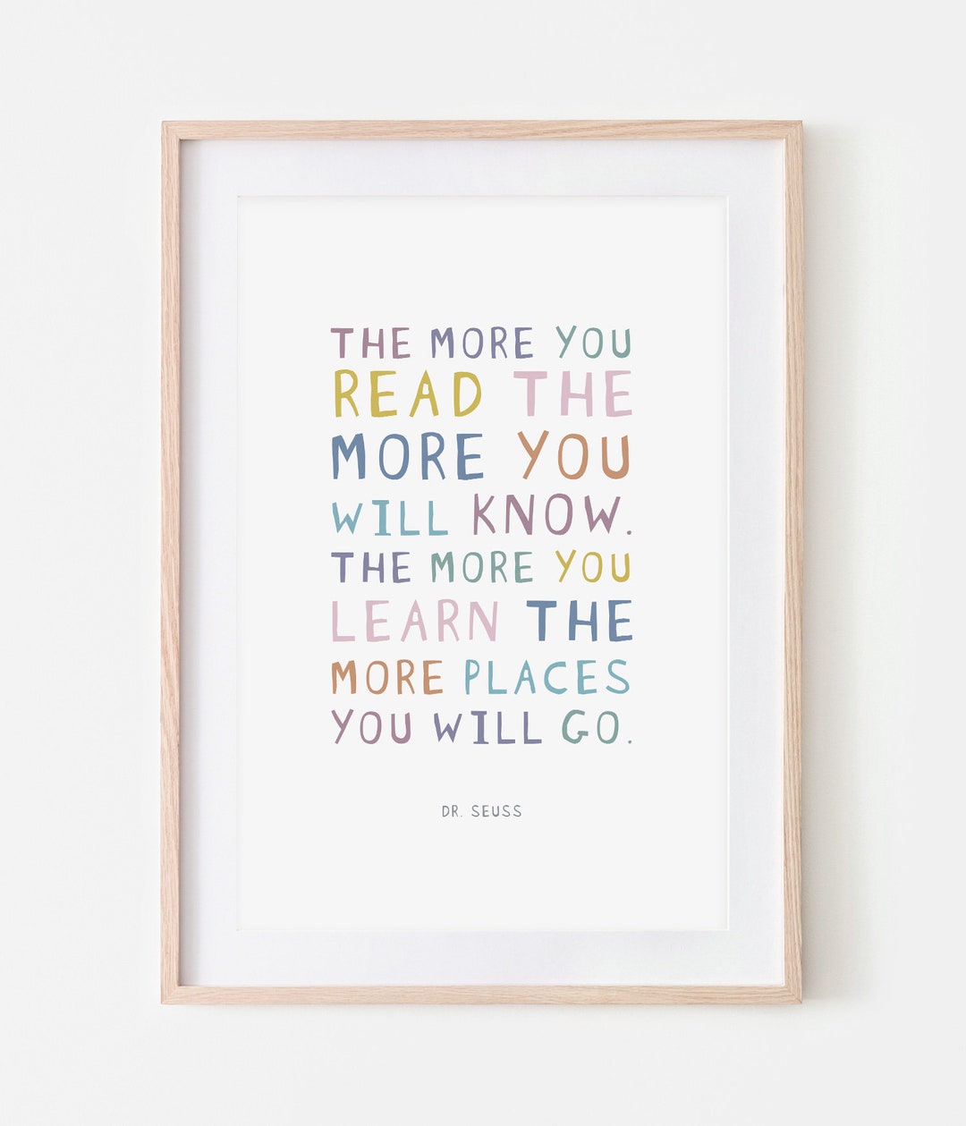 The More You Read | Dr Seuss | Nursery Print | Digital Download | Kids ...