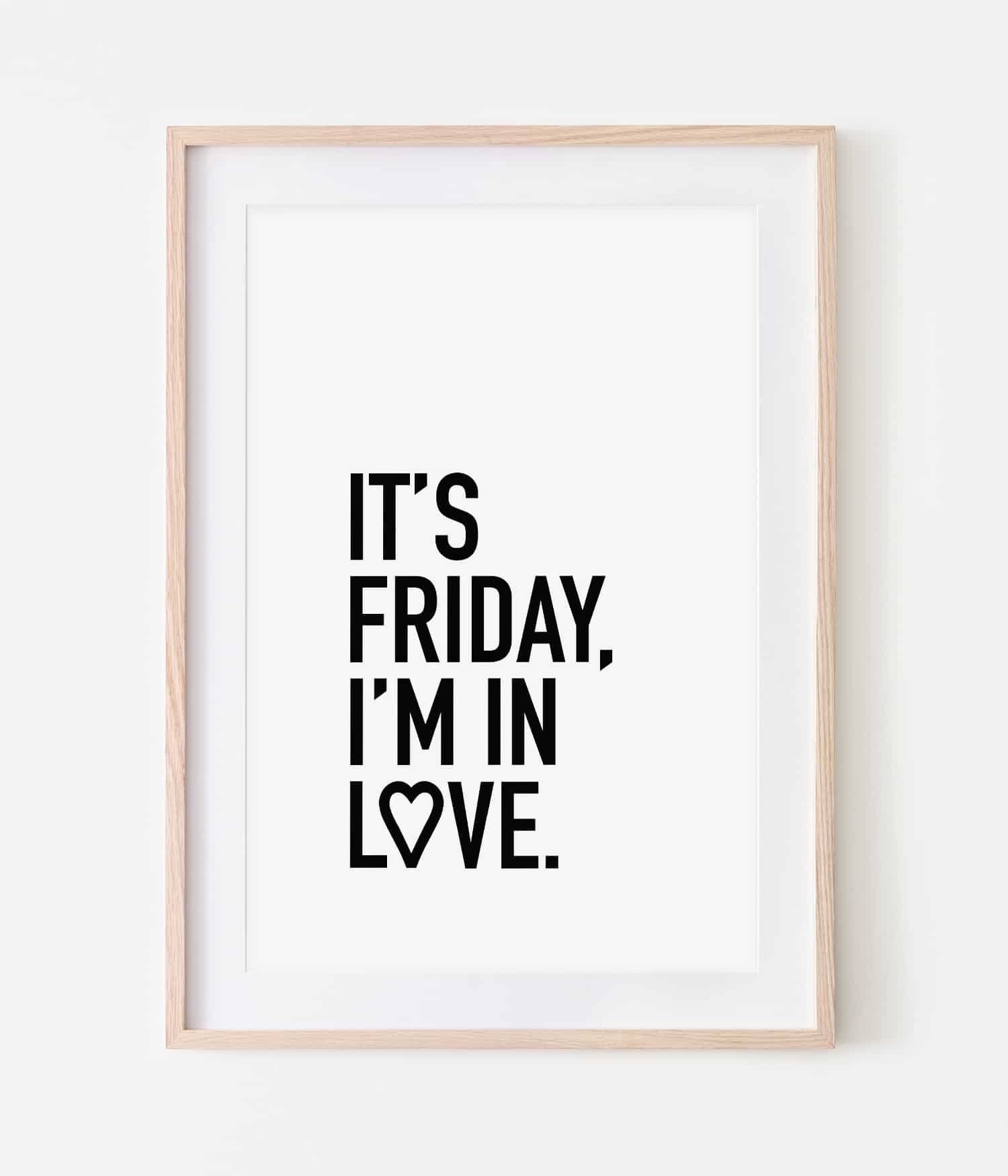 It's Friday I'm in Love Music Print Lyric Print - Etsy UK