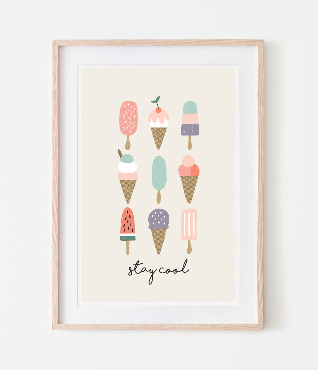 Stay Cool Digital Download | Ice Cream | Nursery Print | Printable File ...