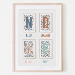 Spotty Initial Letter, Personalised Gift, Nursery Print, Initial Print ...