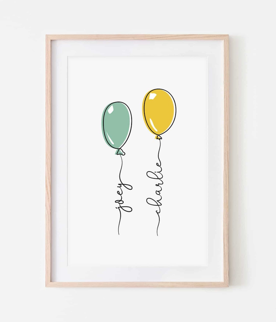 Balloon Name Personalised Custom Name Balloon Family Print Nursery ...