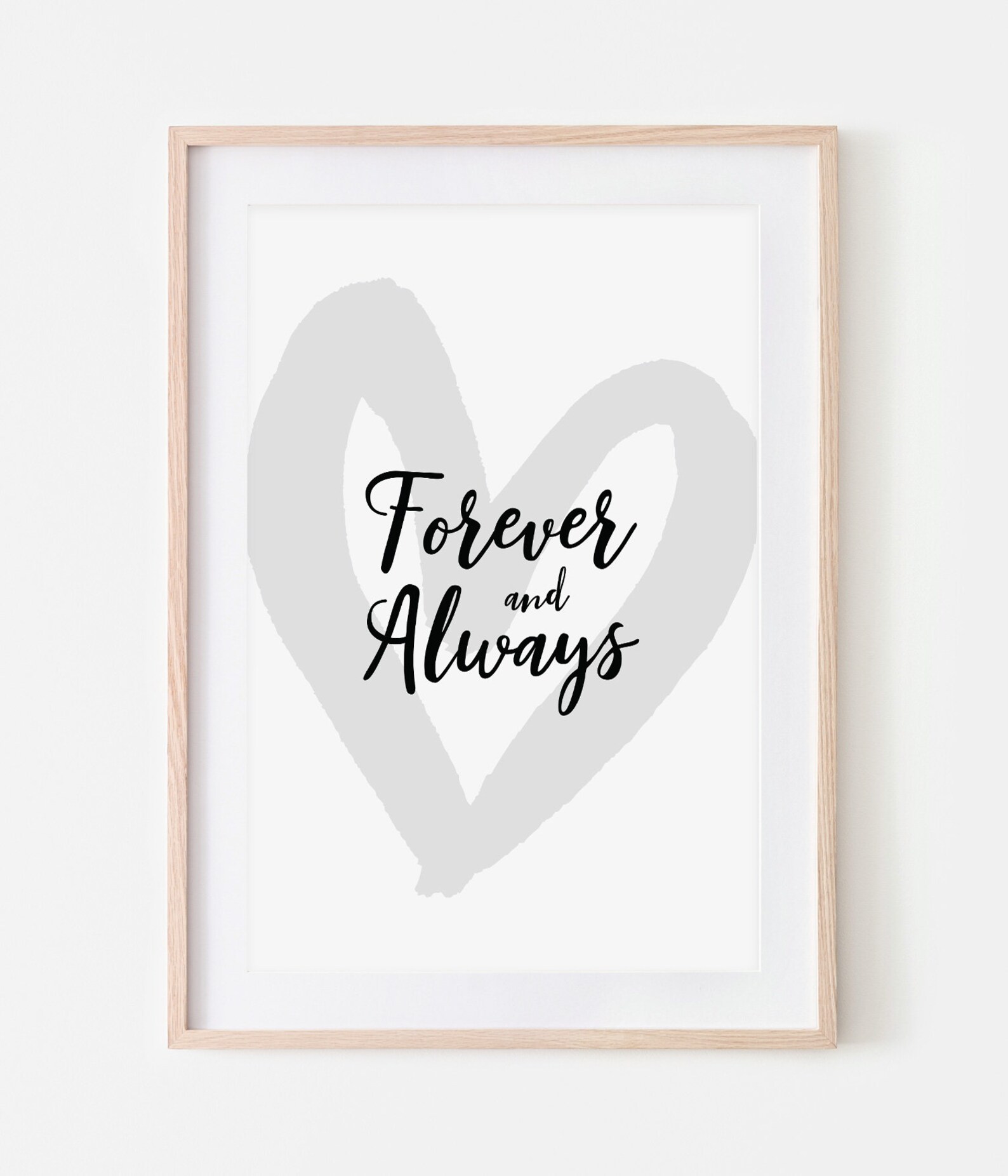Forever Always Heart Print Valentine's Gift Couples - Etsy