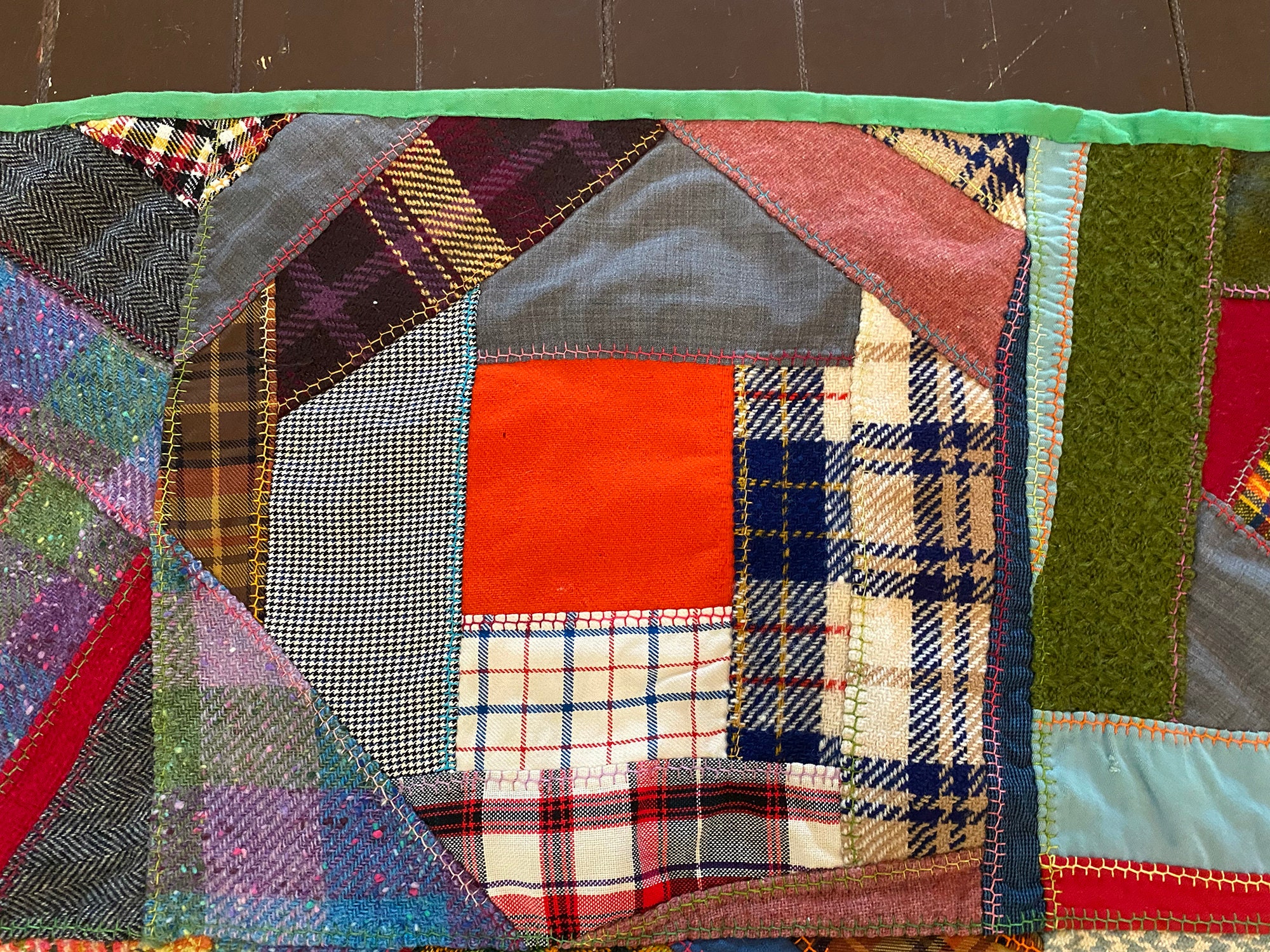 CRAZY Quilt Made in the 70s With Fabrics From the 60s Colorful - Etsy