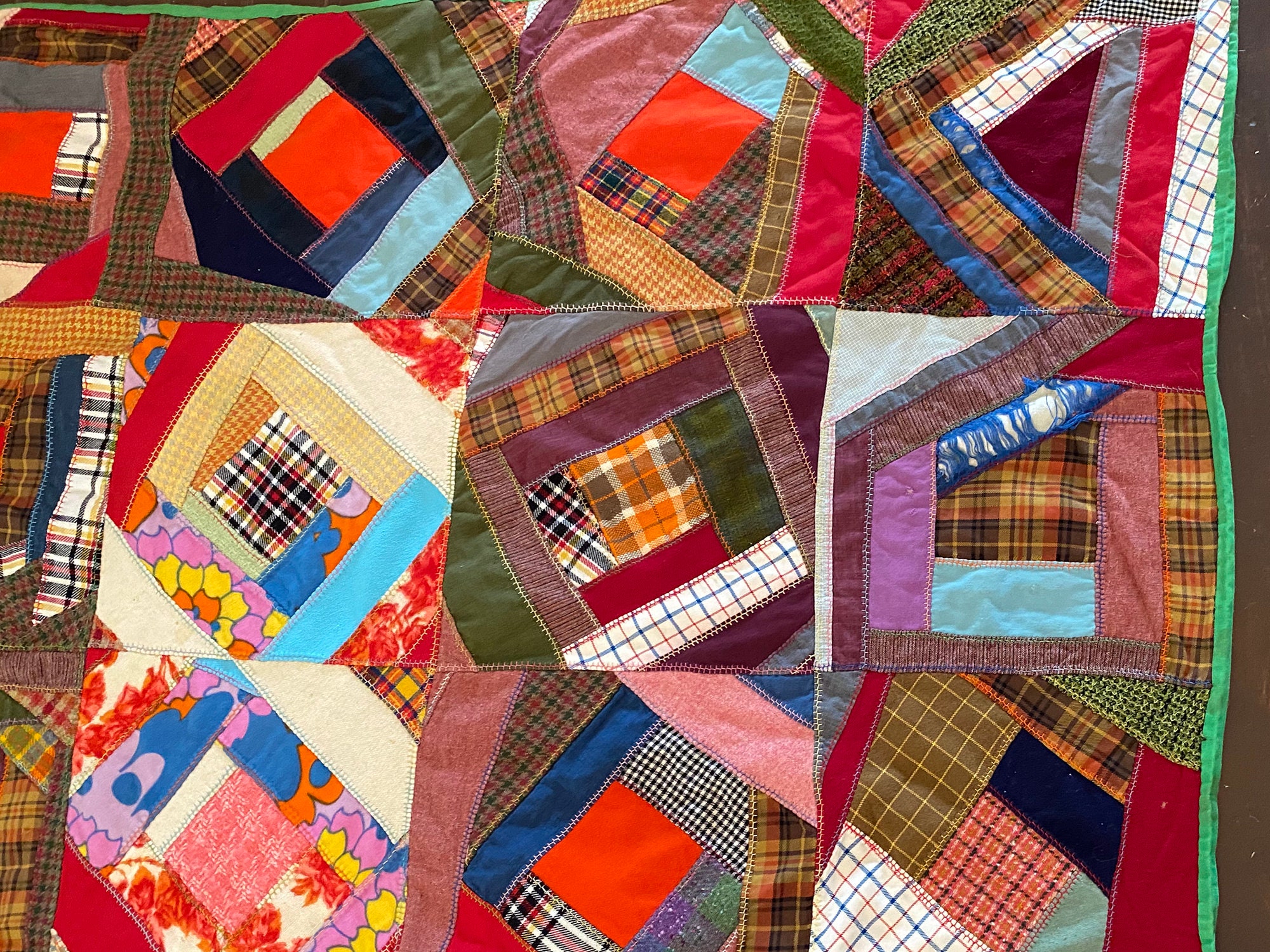 CRAZY Quilt Made in the 70s With Fabrics From the 60s Colorful - Etsy