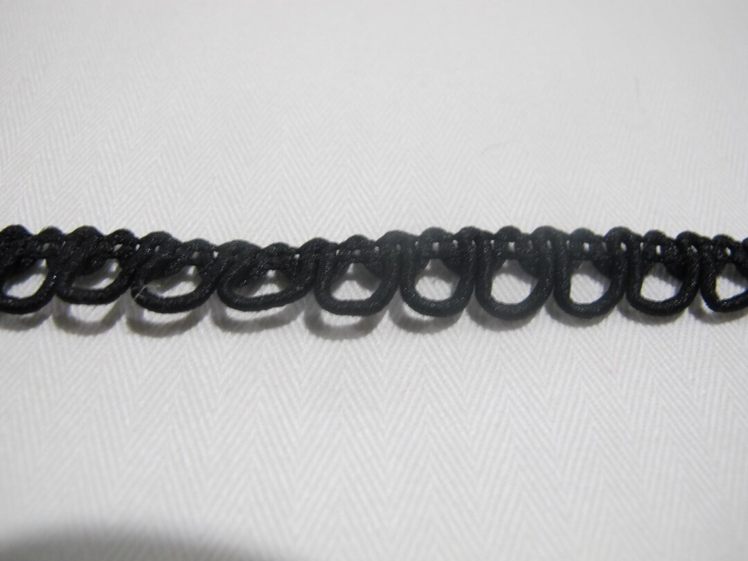 Vintage Black Gimp Single Loop Pattern 1/2" Wide, Sold by the Yard ...