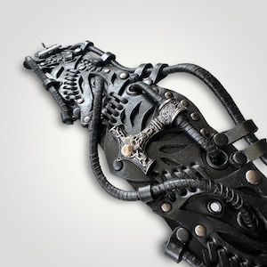 Thor Hammer Mjolnir Black Leather Armband, Cosplay Leather Arm Cuff ...