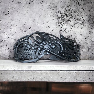 Wide Black Steampunk Leather Armband, Cosplay Leather Arm Cuff ...