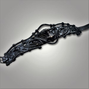 Thor Hammer Mjolnir Black Leather Armband, Cosplay Leather Arm Cuff ...