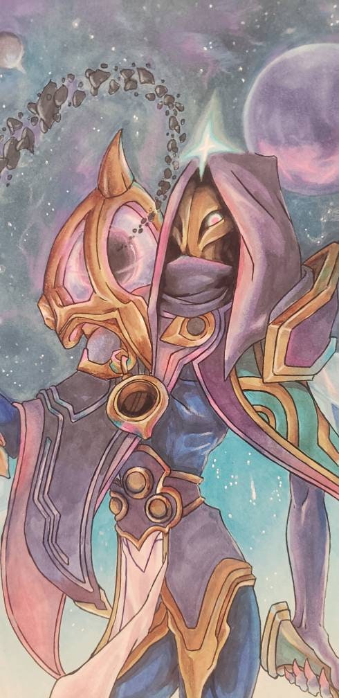 Dark Cosmic Jhin Fanart With Copic Markers - Etsy