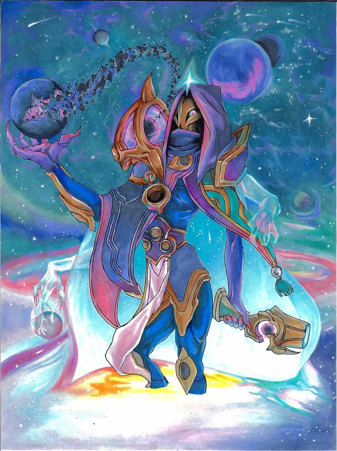 Dark Cosmic Jhin Fanart With Copic Markers - Etsy