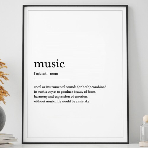 Music Definition Print - Etsy