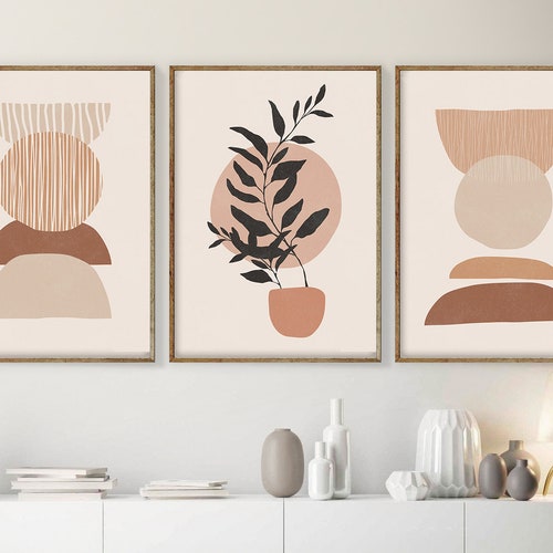 Wall Décor Home Décor Minimal Print Black And White Abstract Shape Art