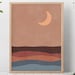 Abstract Moon Wall Art, Night Sky Poster, Printable Celestial Art, Boho ...
