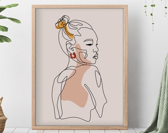 Woman Silhouette Woman Back Drawing Female Art Print One | Etsy