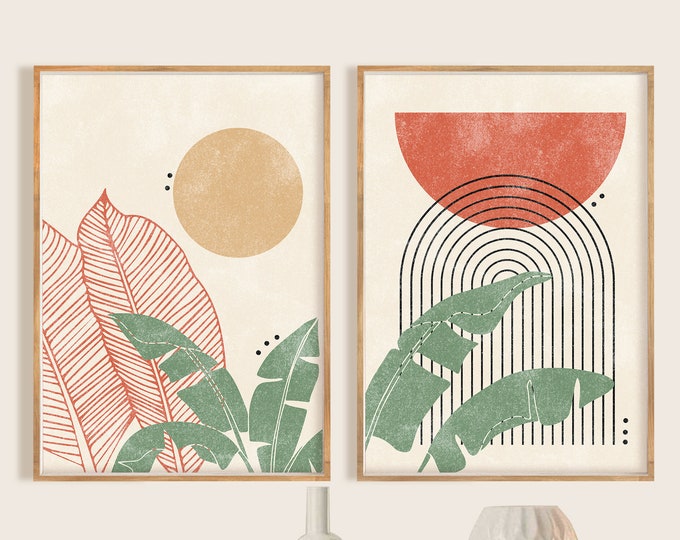 Boho Art Set of 3 Prints Boho Wall Art Abstract Landscape - Etsy Canada