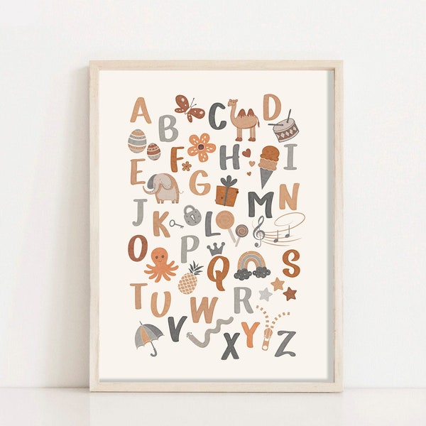 Alphabet Art Print - Etsy