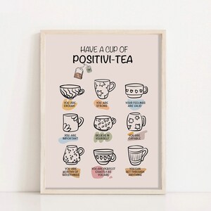 Boho Positivi-tea Positivity Self Affirmation Digital Print, Self ...