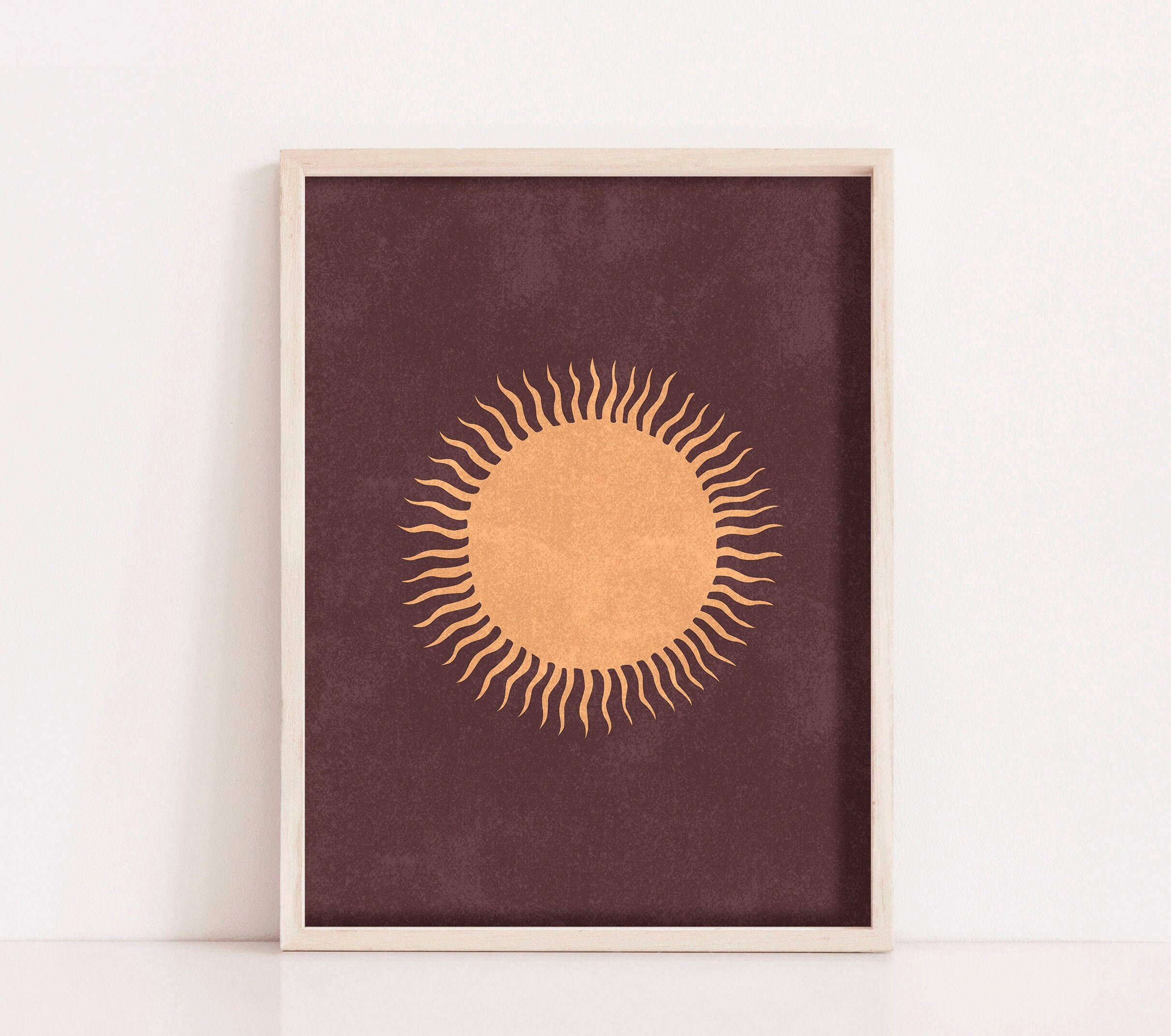 Sun Illustration Mid Century Modern Sun Print Style Printable | Etsy