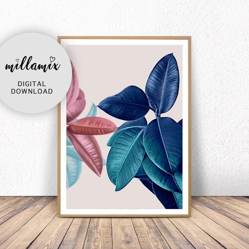 Blue Plant Print Botanical Poster Digital Print Download - Etsy