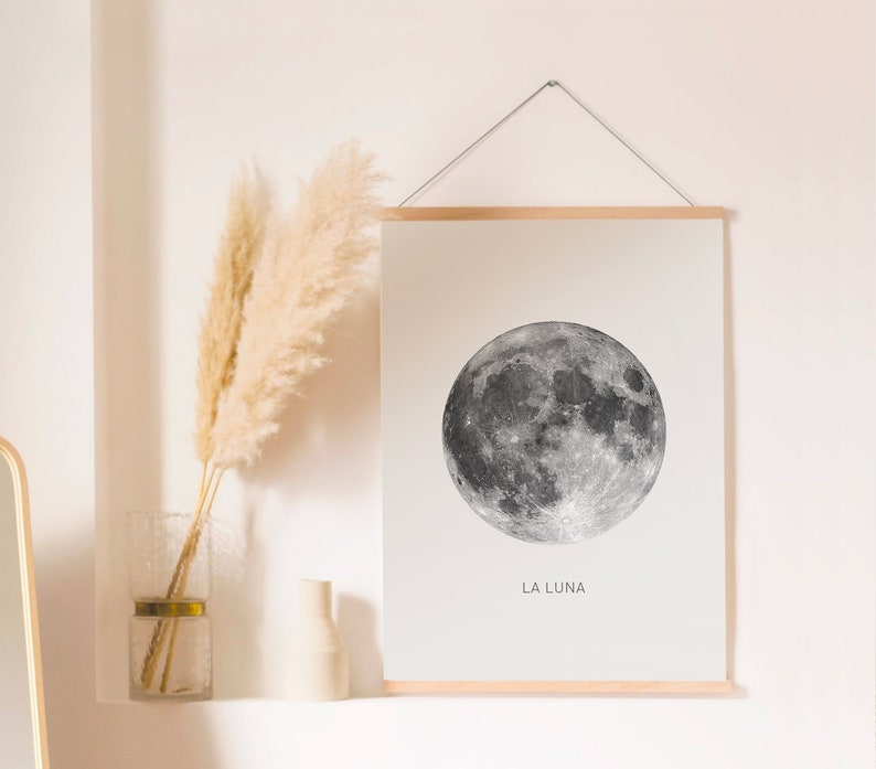 La Luna Print Full Moon Wall Art Luna Art Print the Moon - Etsy