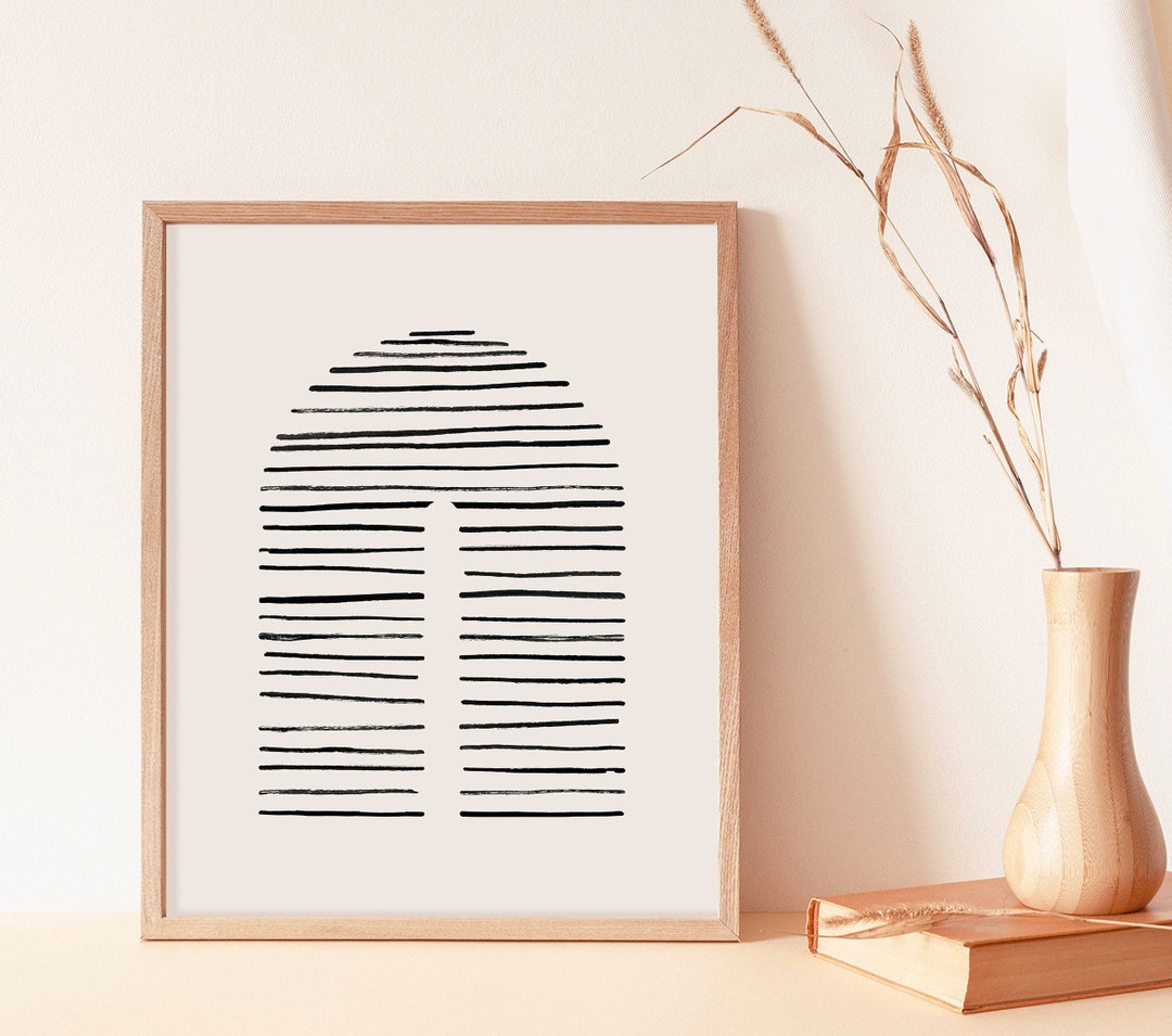 Abstract Line Art Print Downloadable Geometric Printable Wall Decor ...
