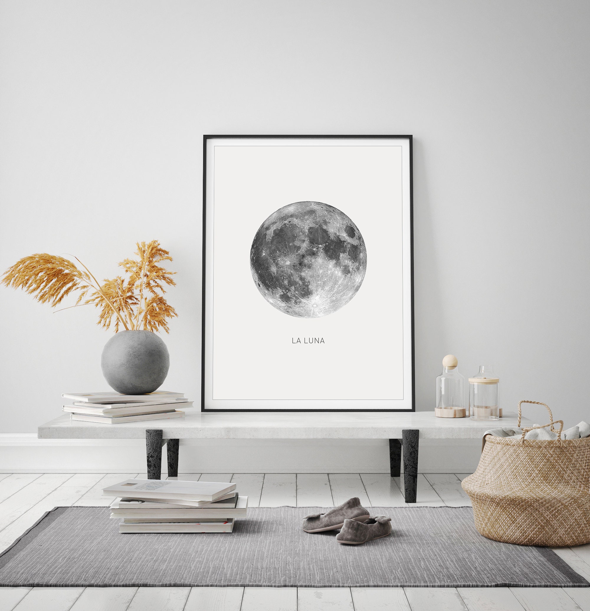 La Luna Print Full Moon Wall Art Luna Art Print the Moon - Etsy