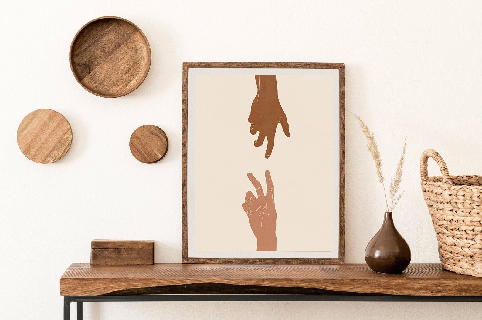 Abstract Hand Illustration Printable Wall Art Black and | Etsy