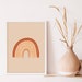 Minimalist Rainbow Wall Art Warm Rainbow Art Print Printable Rust Color ...