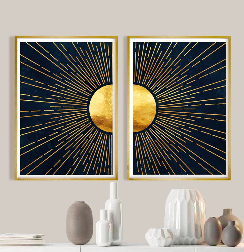 Sun Print Set Abstract Landscape Wall Art Digital Download - Etsy