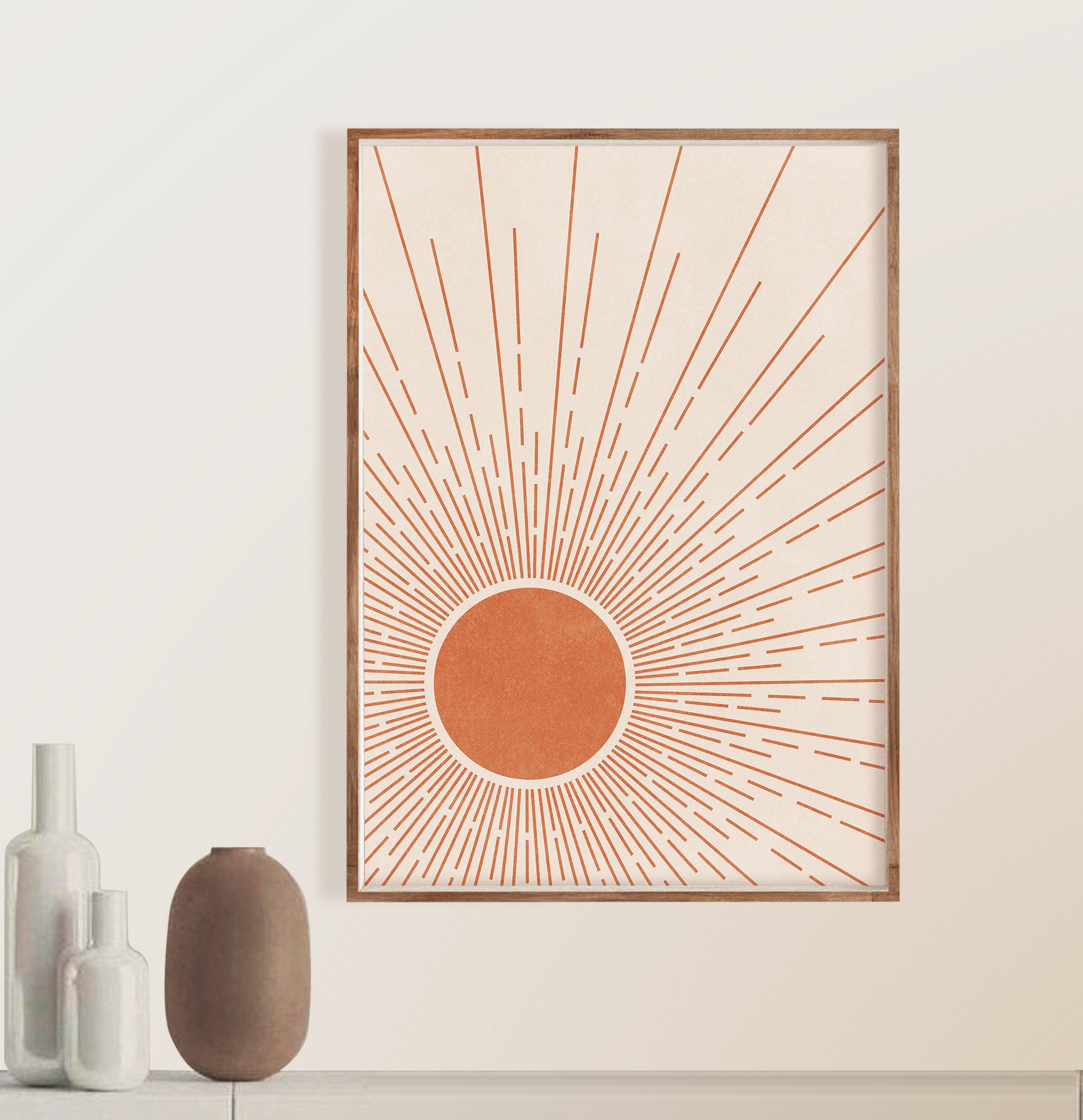 Sun and Moon Phases Art Print Boho Decor Set of 3 Neutral - Etsy
