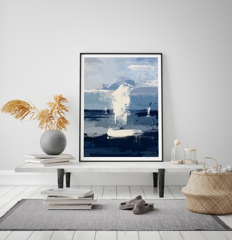 Printable Wall Art Blue Bedroom Wall Art Abstract Wall Art - Etsy