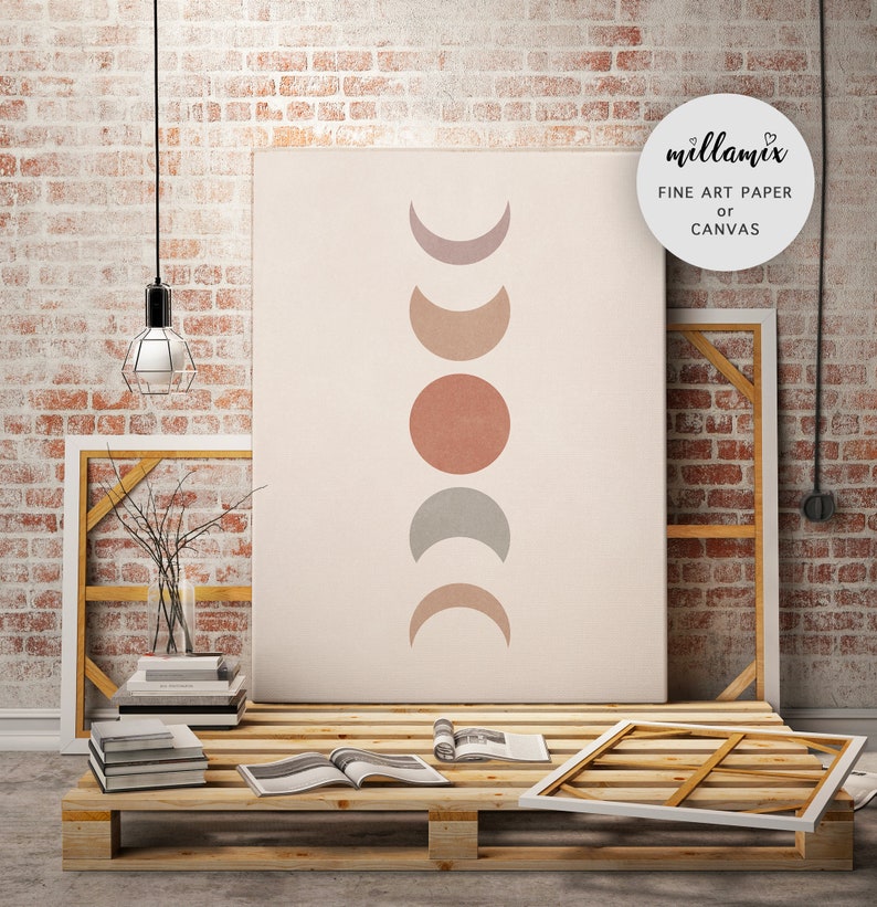 Moon Phases Printable Wall Art Digital Print Neutral Wall Art - Etsy