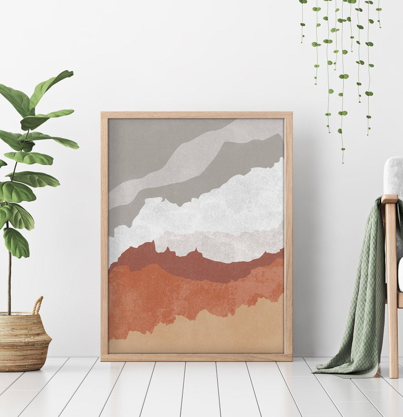 Abstract Beach Print Terracotta Art Print Neutral Wall Art - Etsy