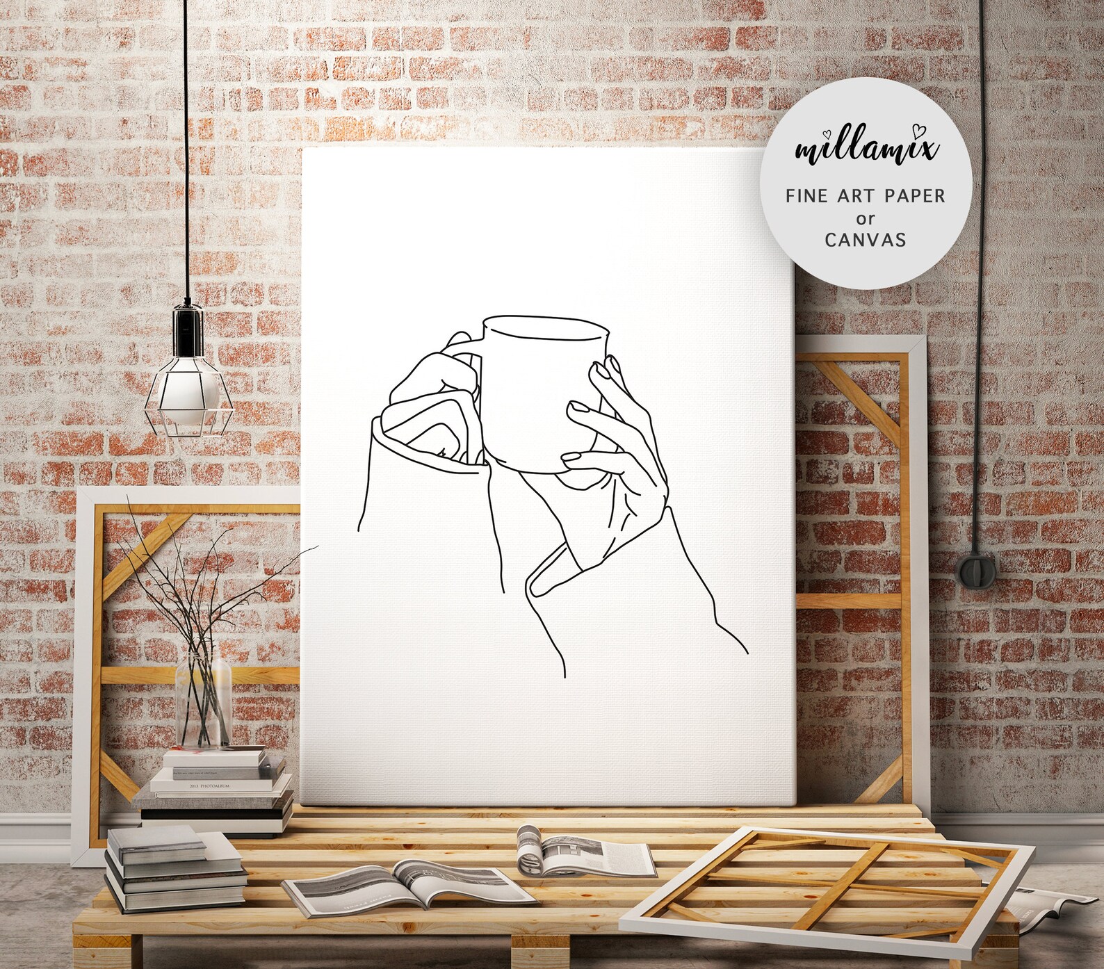 Coffee Hands Art Print Line Abstract Coffee Art Print Line | Etsy