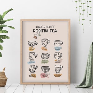 Boho Positivi-tea Positivity Self Affirmation Digital Print, Self ...
