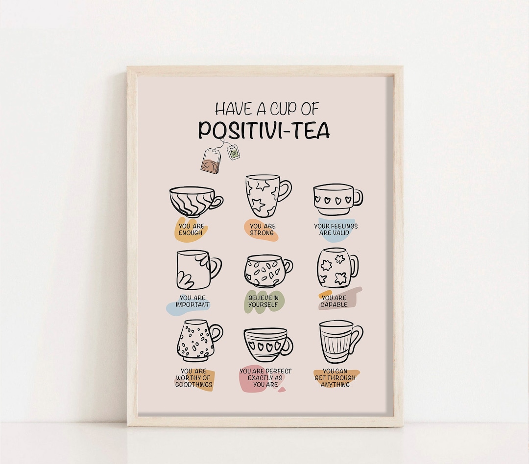 Boho Positivi-tea Positivity Self Affirmation Digital Print, Self ...