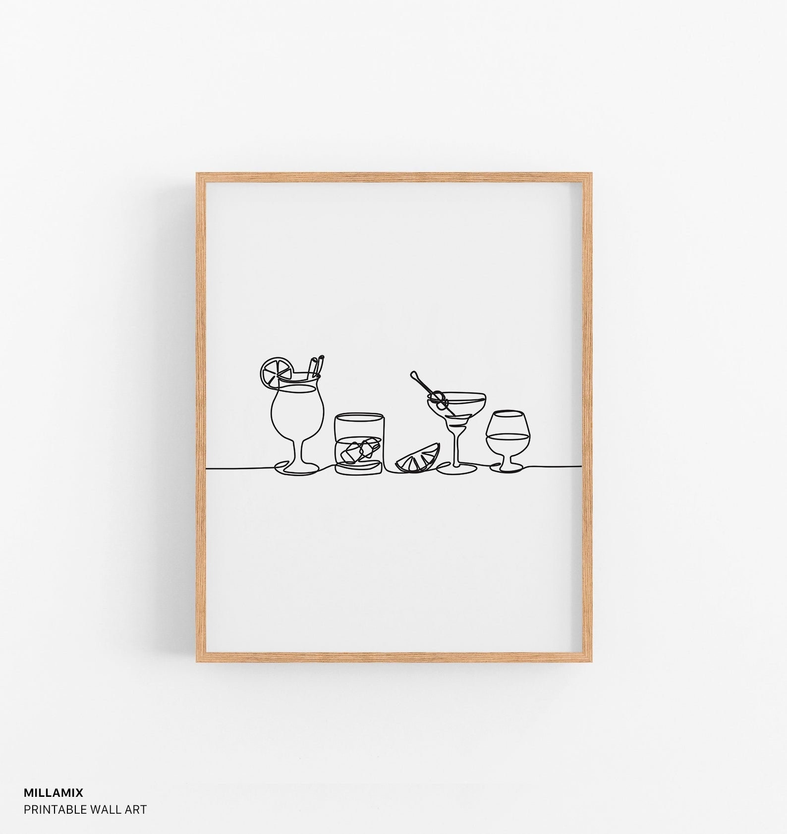 Wine Gallery Wall Art Fine Line Bar Drinks Print Kitchen - Etsy