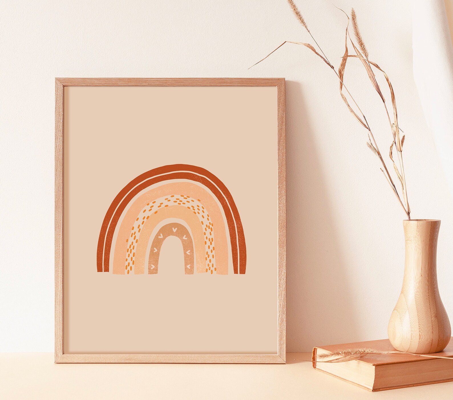 Minimalist Rainbow Wall Art Warm Rainbow Art Print | Etsy