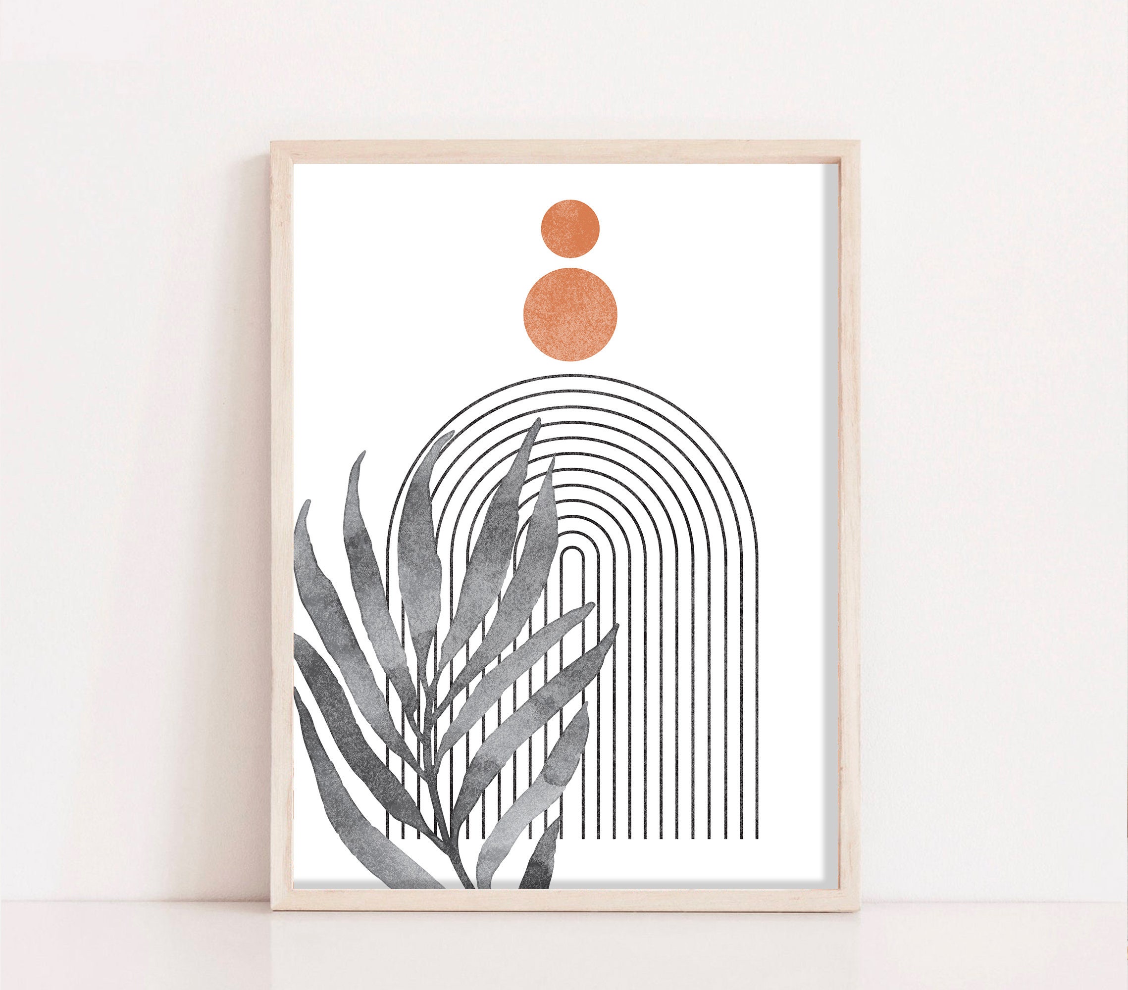 Mid Century Modern Rainbow Printable Wall Art Digital Print | Etsy