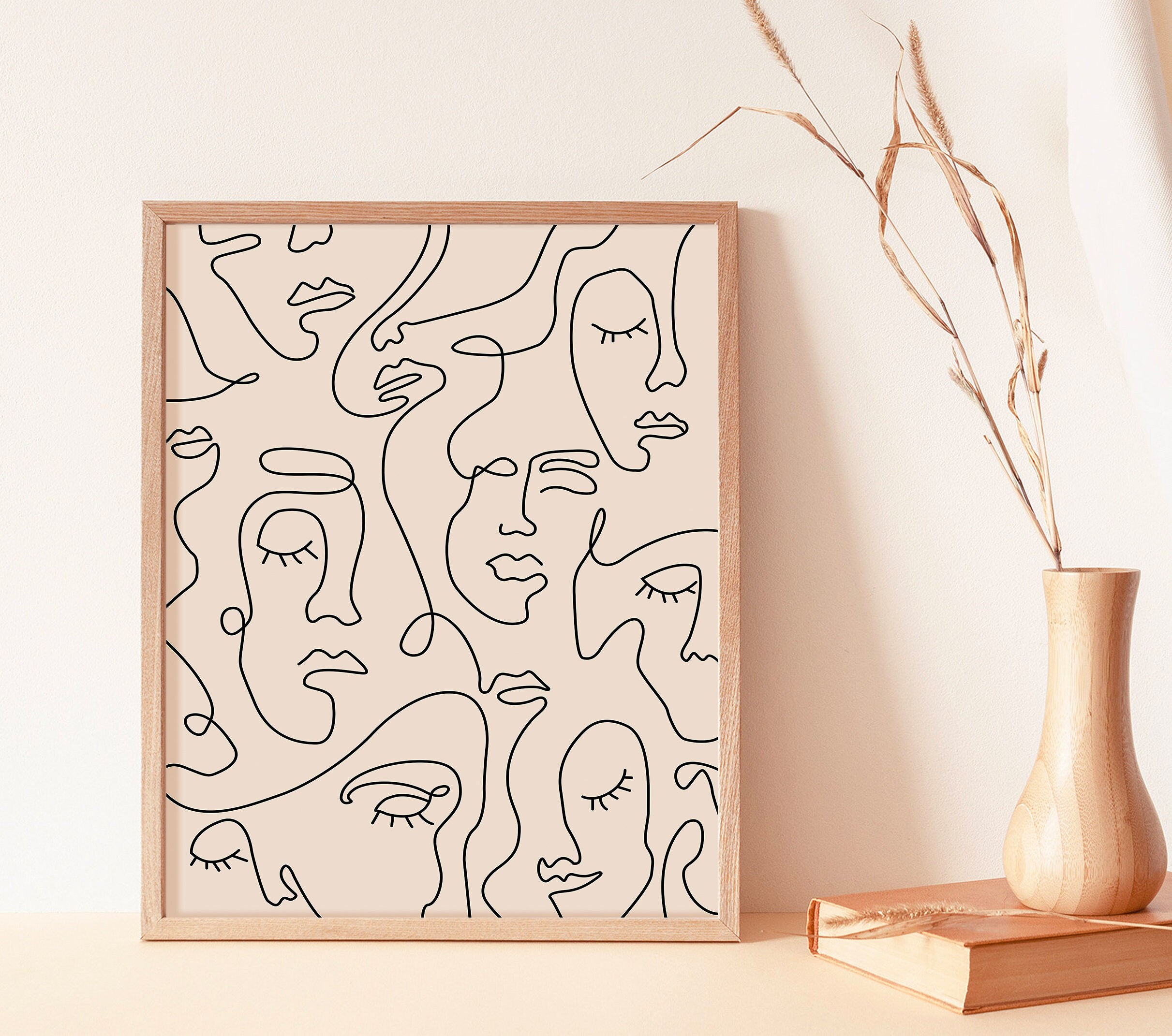 Single Line Face Art Print Simple Line Art Female Face - Etsy