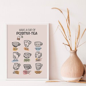 Boho Positivi-tea Positivity Self Affirmation Digital Print, Self ...